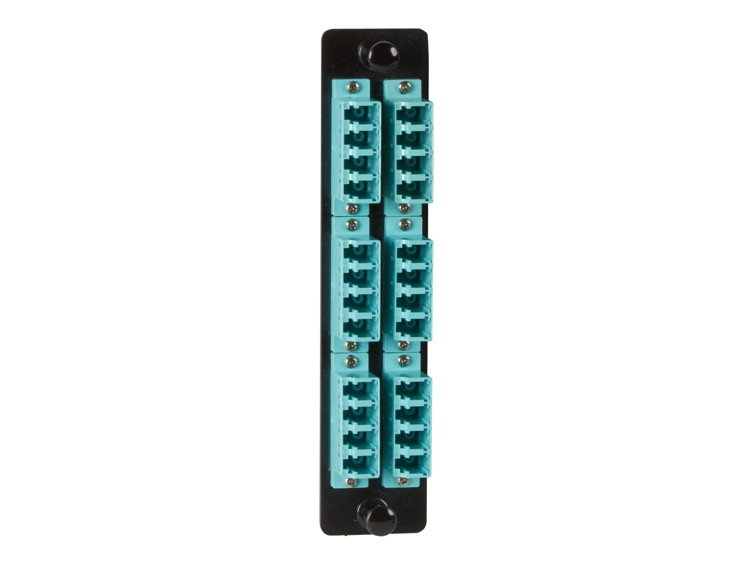 Black Box High-Density Adapter Panel, Ceramic Sleeves, (12) LC Duplex ...