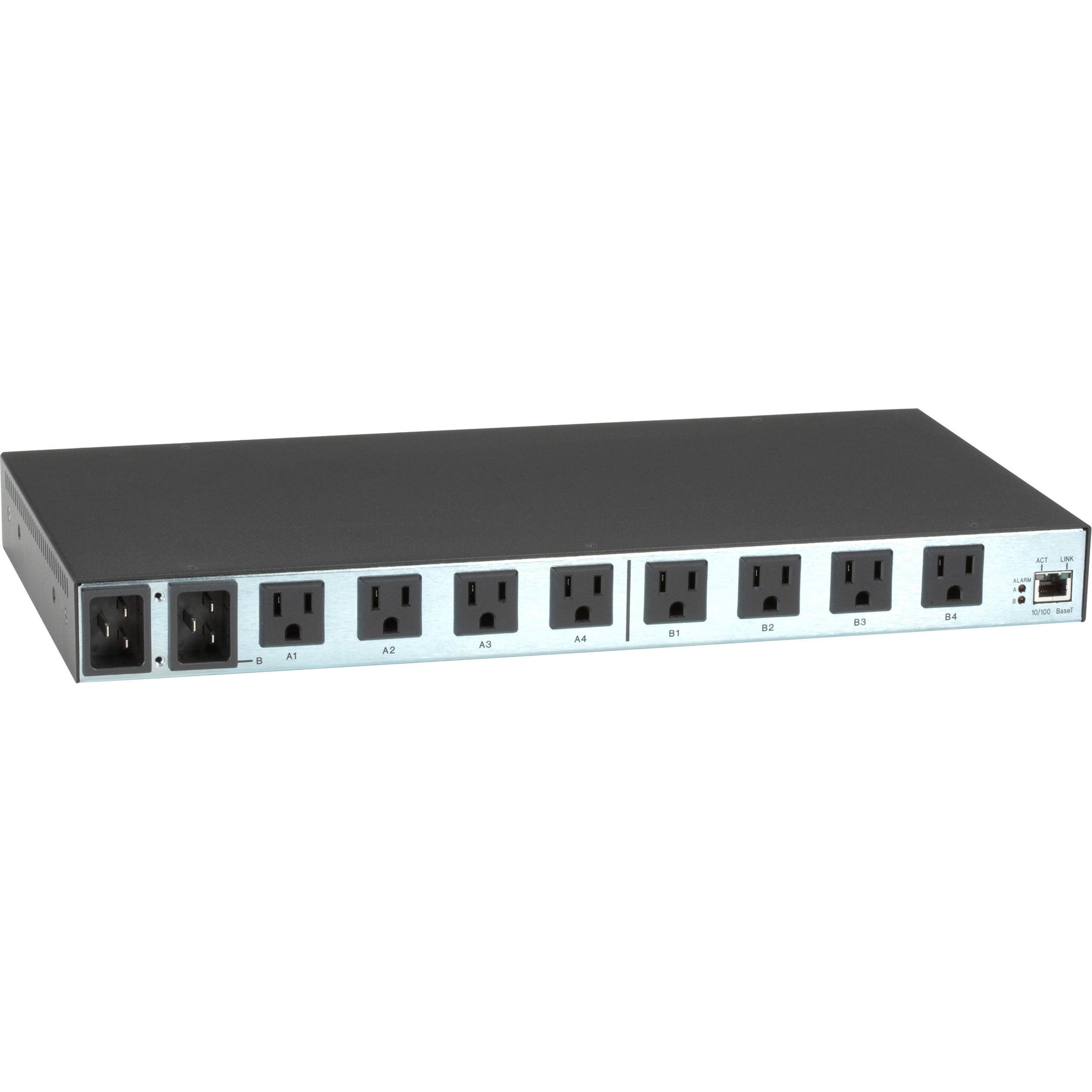 Black Box Horizontal Rackmount Remote Power Manager, 100-120-VAC, Dual ...