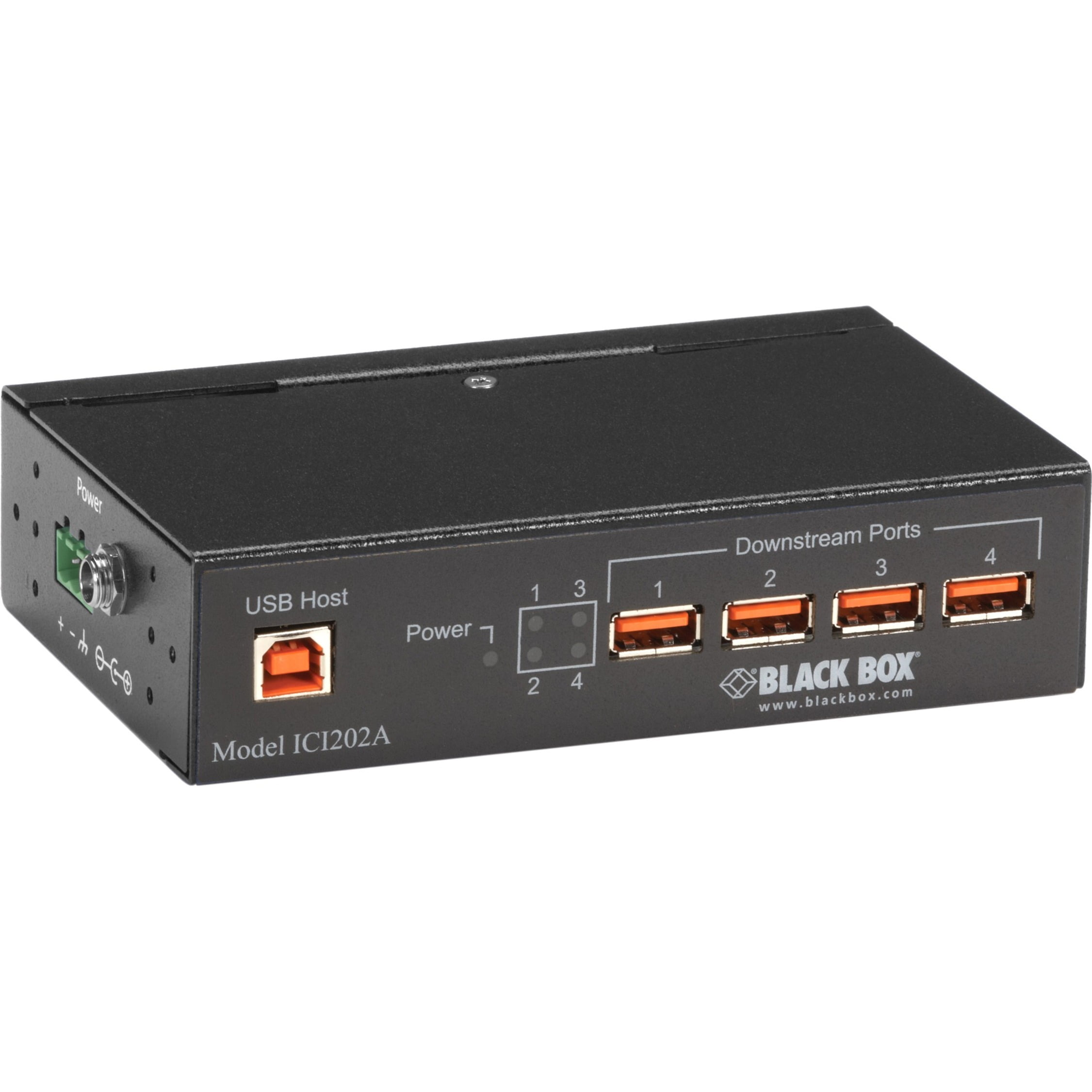 Black Box ICI202A Industrial Grade USB Hub - 4 Port Data Expansion ...
