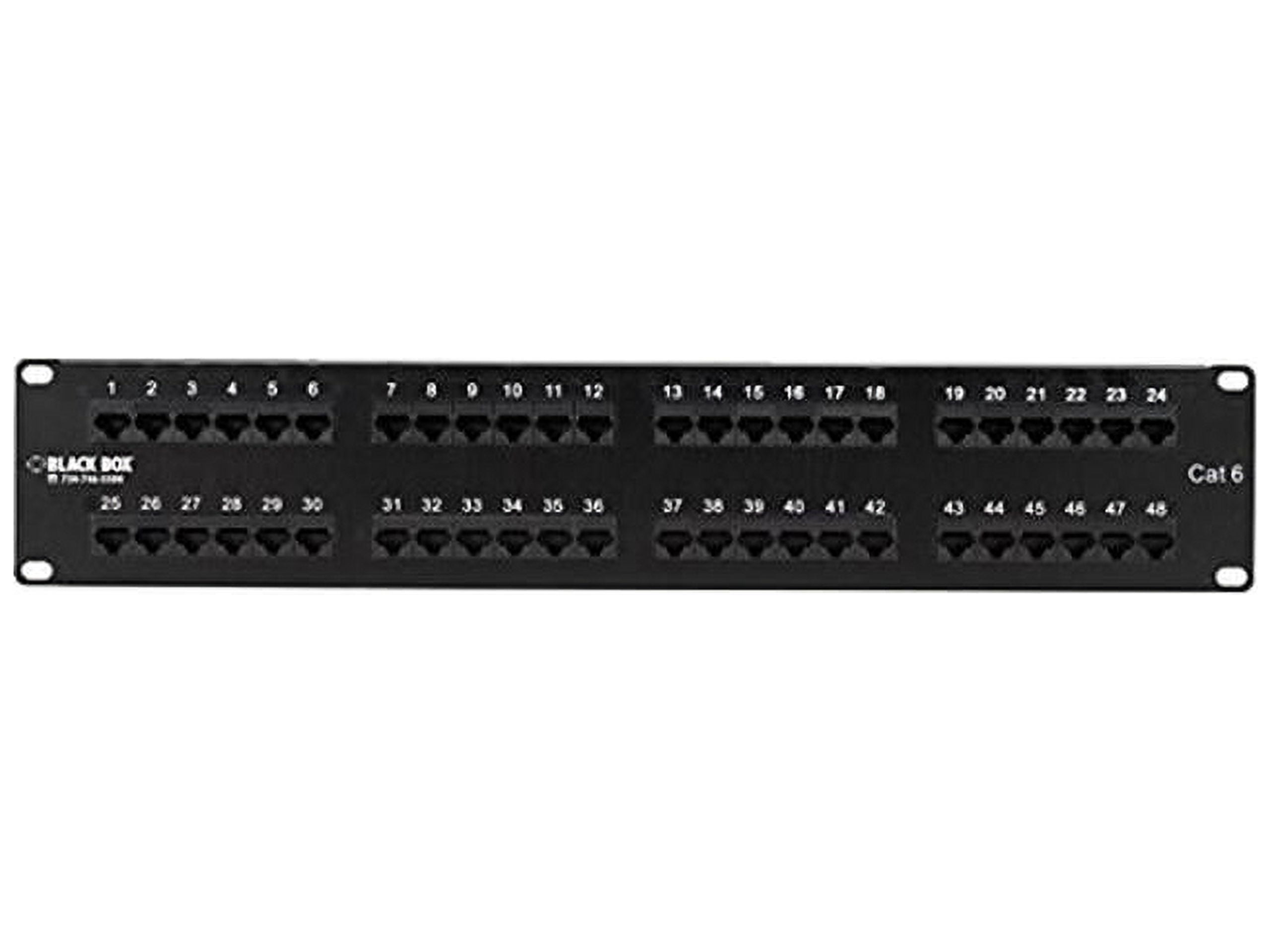 Black Box JPM648A CAT6 Patch Panel - 2U, Unshielded, 48-Port - Walmart.com