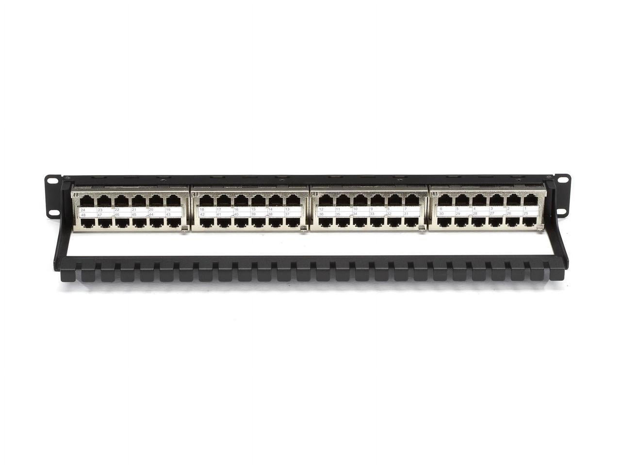 Black Box JPM816A-HD CAT6 Patch Panel - Feed-Through, High-Density, 1U ...