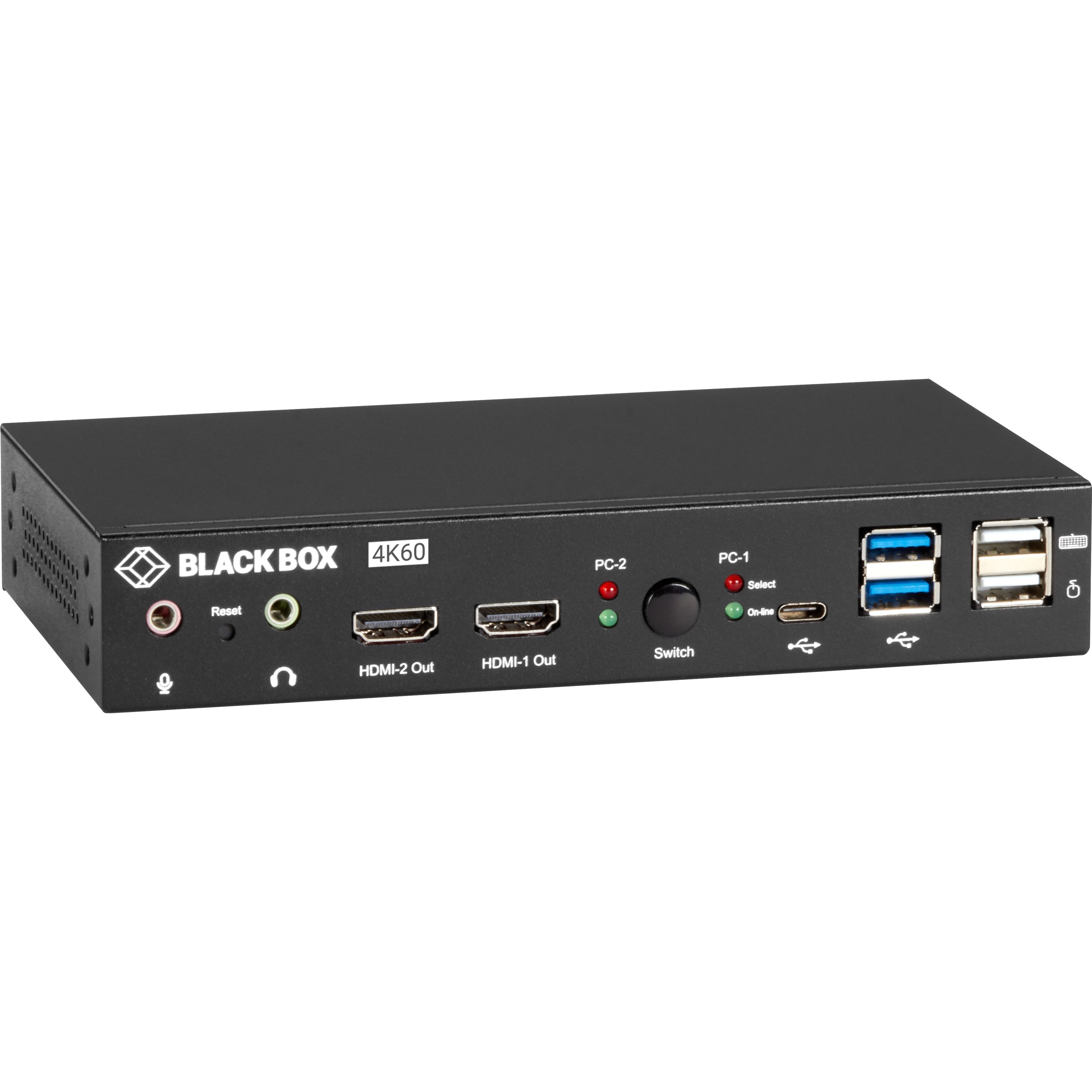 Black Box KVD200-2H KVM Switch Dual Monitor - UHD 4K 60, Dual-Head ...