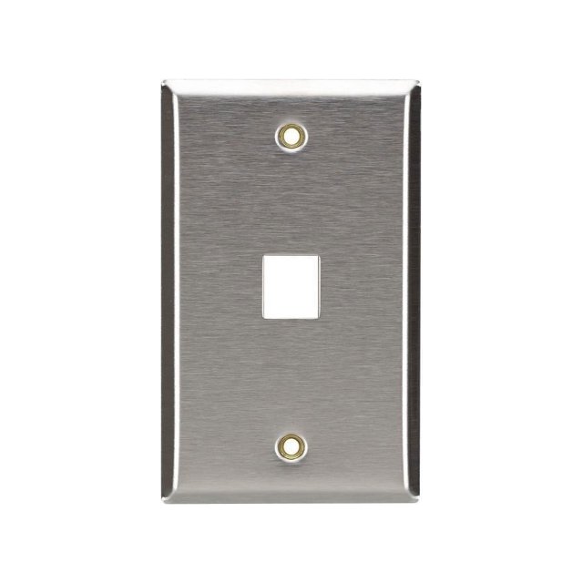 Black Box Keystone Wallplate - Stainless Steel Single-Gang 1-Port ...