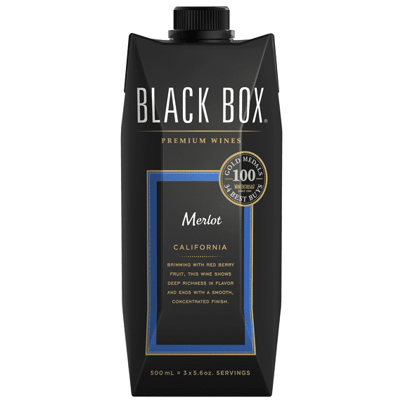 Black Box Merlot Red Wine 500ml Box with Notes of Plum Blackberry ...