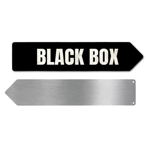 Black Box Metal Sign by DC | Arrow Metal Directional Signage for Indoor ...