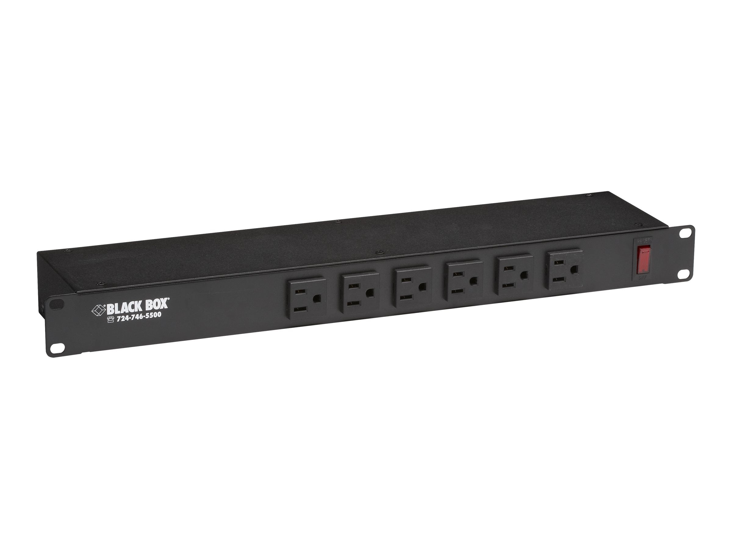 Black Box PS189A-R2 19 in. Rackmount Power Strip, 6 Front Outlets ...