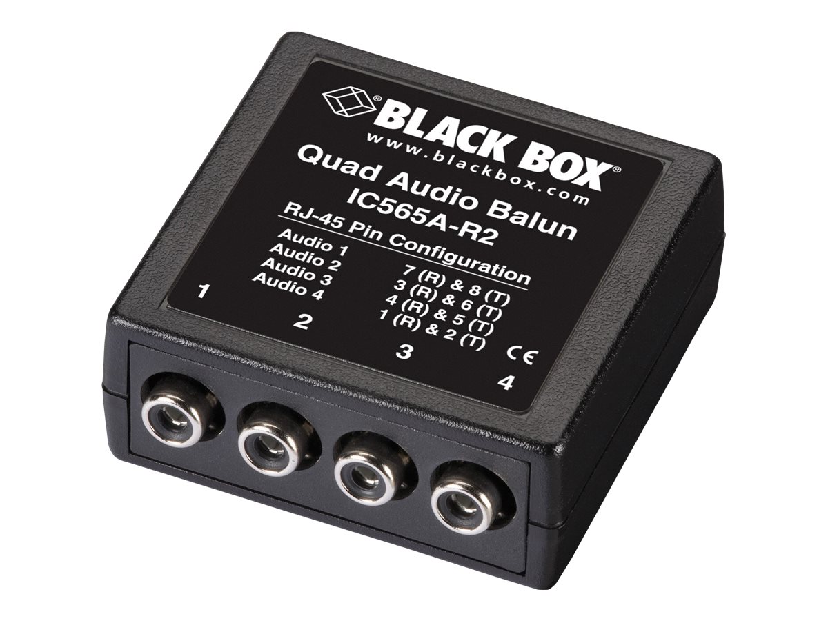 Black Box Quad Audio Balun - Audio extender - RCA / RJ-45 - up to 0.9 ...