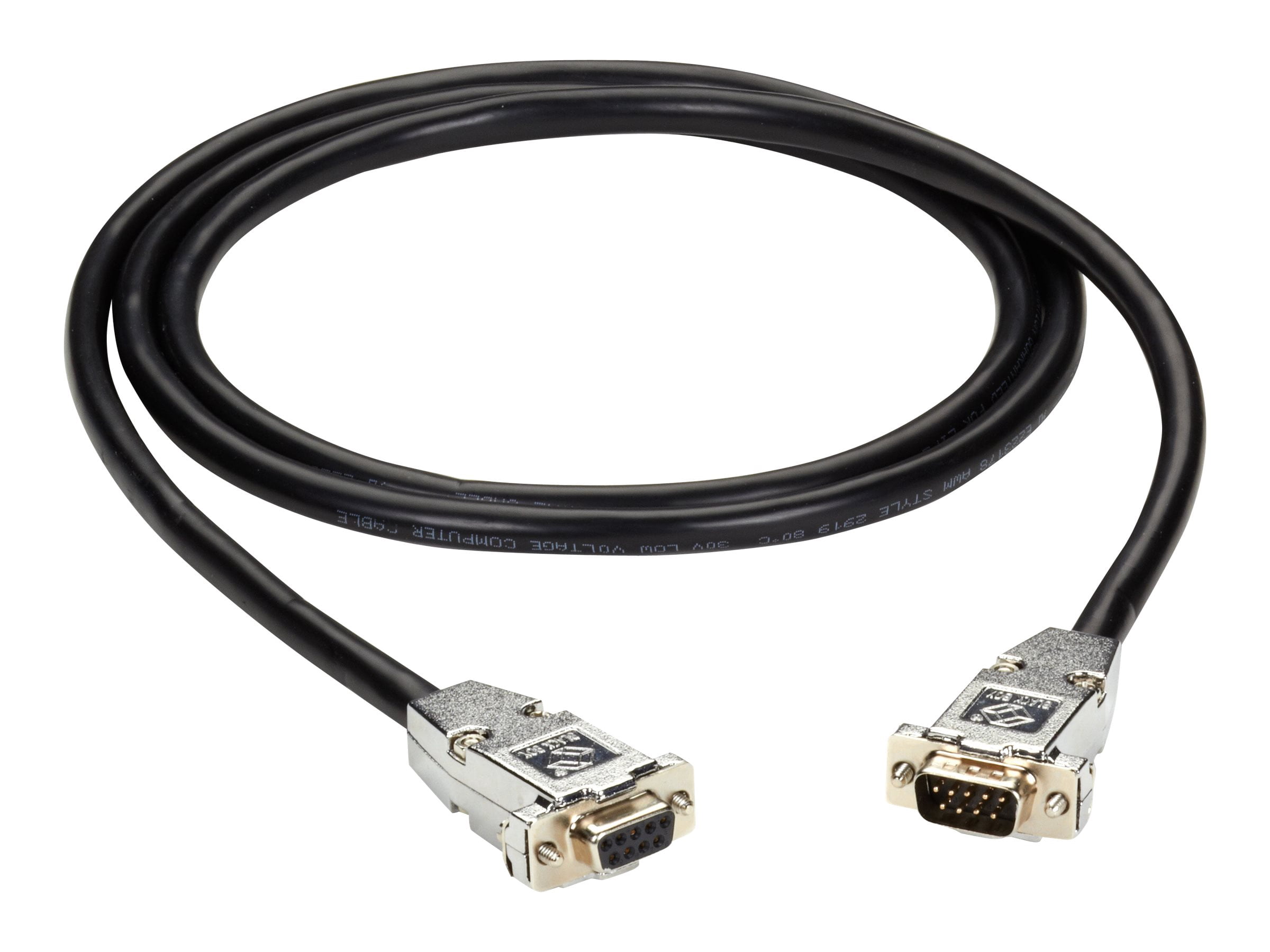 Black Box RS-232 Shielded Cable W/ Metal Hoods DB9M/F 5Ft. Black ...