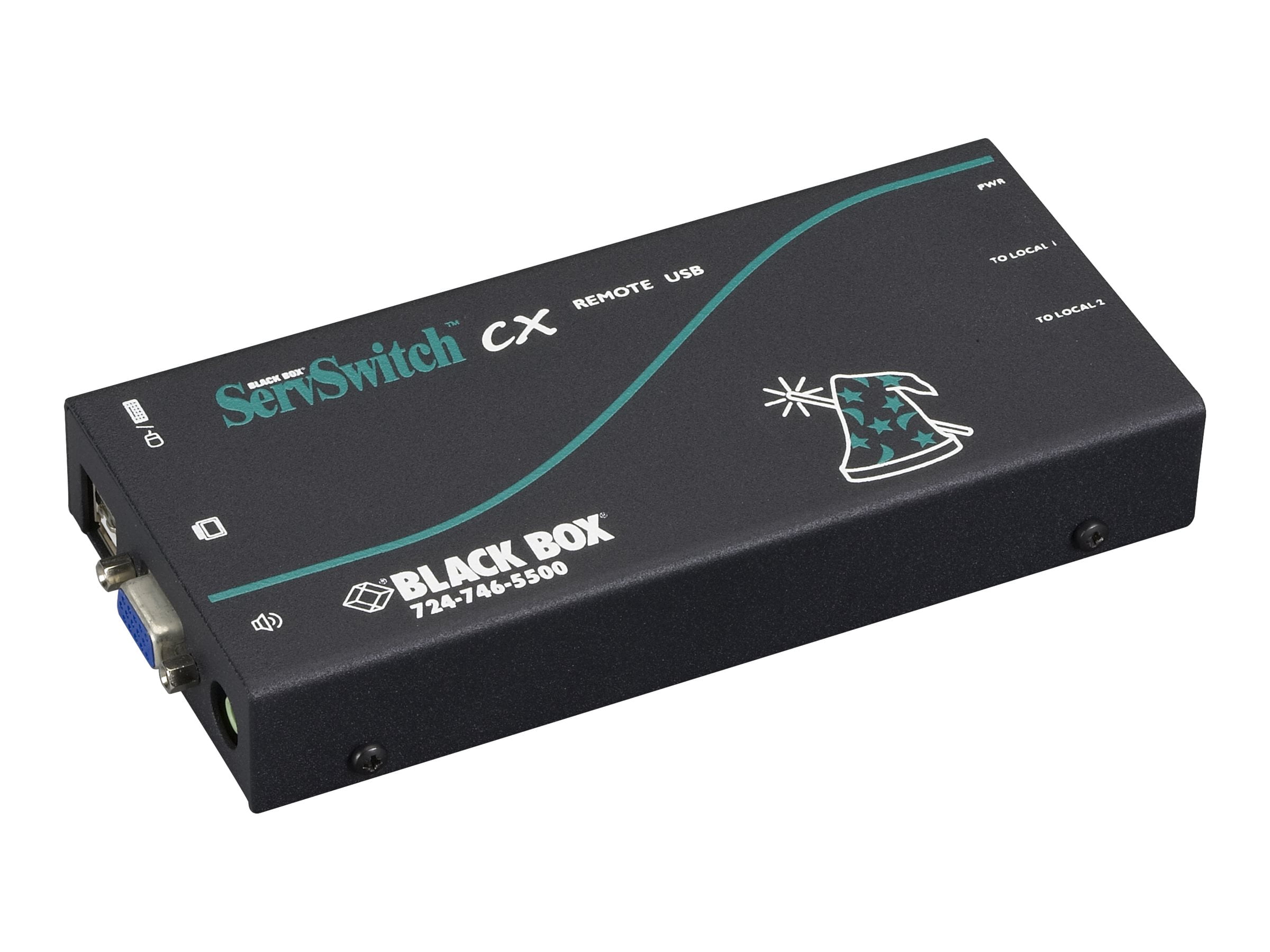 Black Box ServSwitch CX CATx KVM Receiver with USB, Audio and De-Skew ...