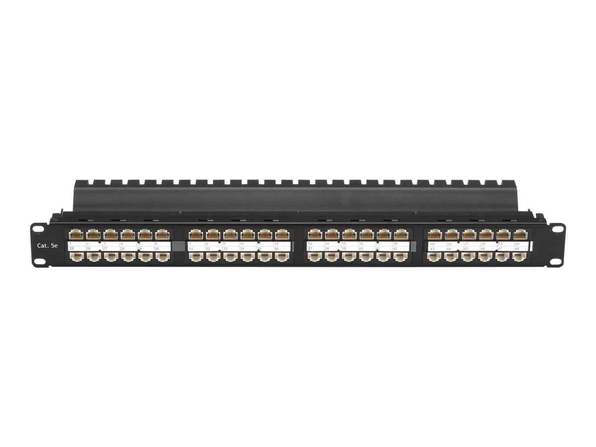 Black Box SpaceGAIN CAT5e High-Density Feed-Through Patch Panel ...