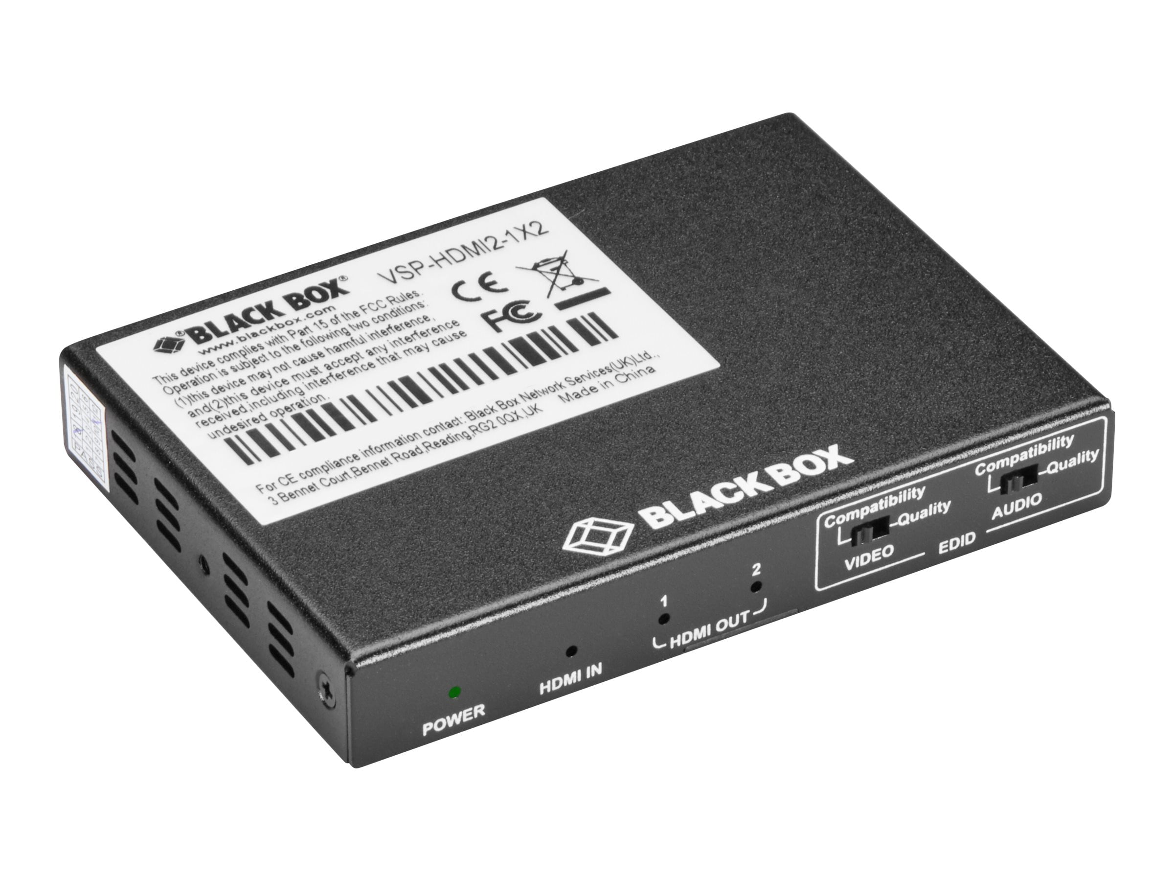 Black Box HDMI 2.0 4K60 Splitter - 1x2 (VSPHDMI21X2) - Walmart Business ...