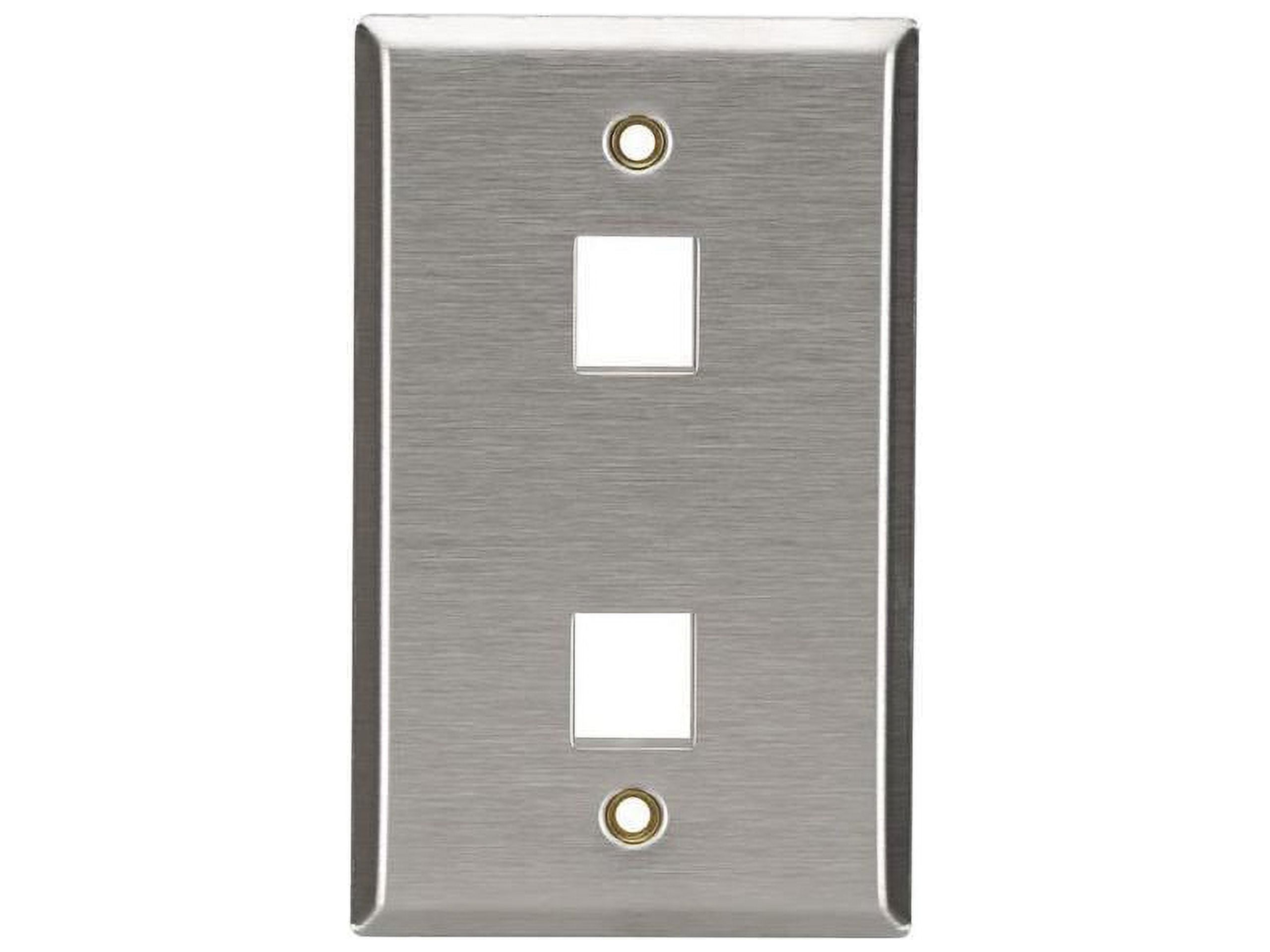 Black Box WP371 Keystone Wallplate - Stainless Steel, Single-Gang, 2 ...