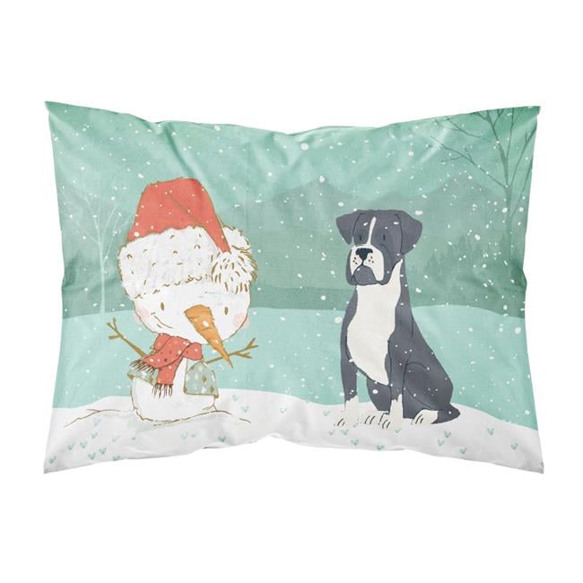 Black Boxer & Snowman Christmas Fabric Standard Pillowcase - Walmart.com