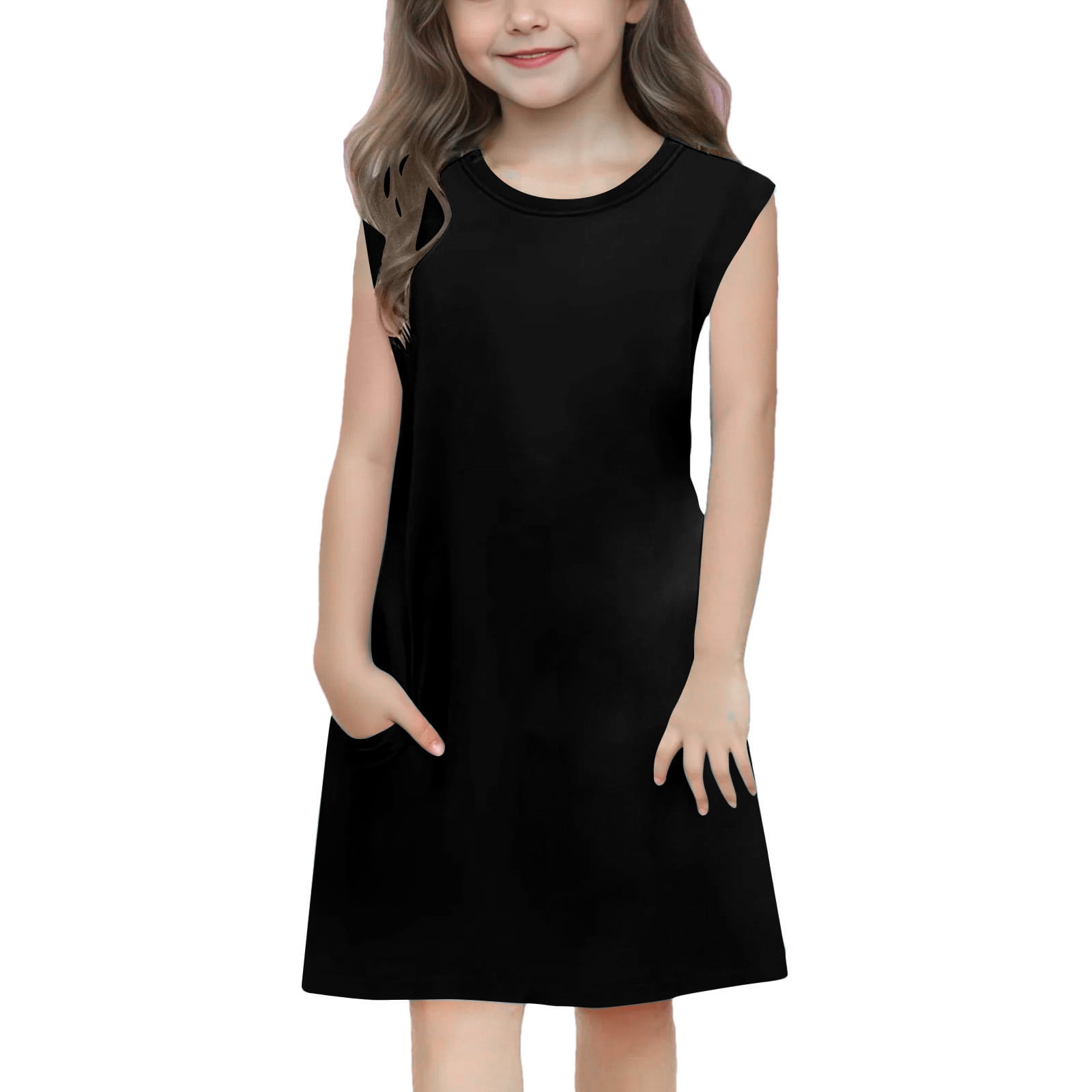 Black Boy Girl Children Boy Girl Kawaii Camisole Tank A Line Plain Long ...