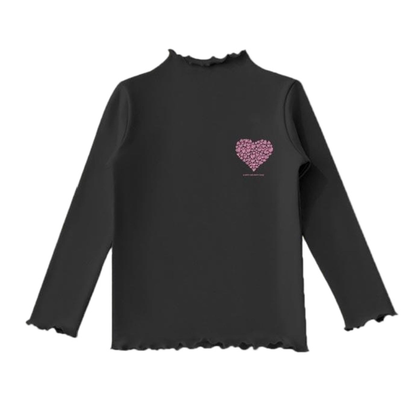 Black Boy Girl Children Boy Girl Turtleneck Mock Neck Tshirts Formal ...