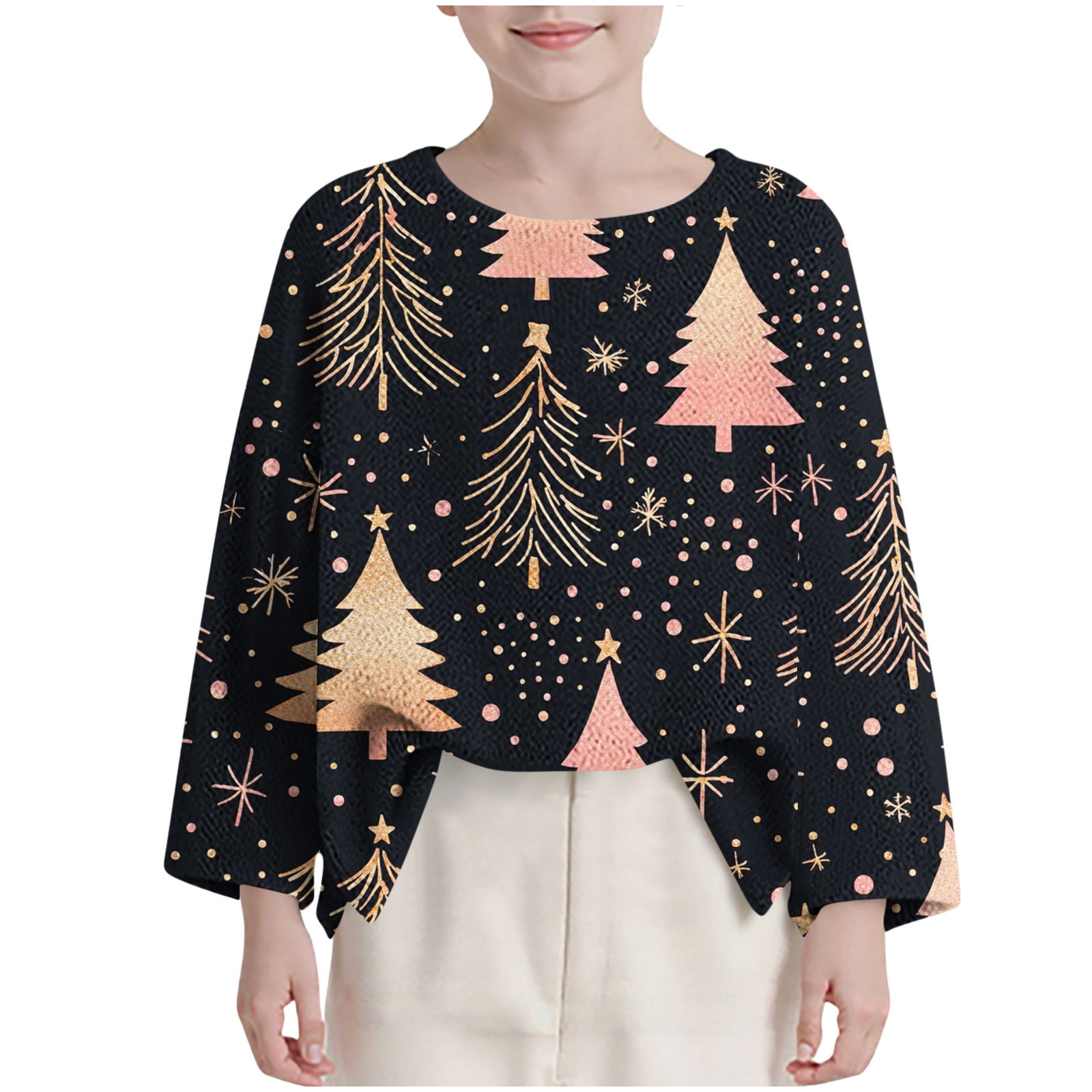 Black Boy Girl Long Sleeve Outfit for Kids Girl Boy Fall Winter Crew ...