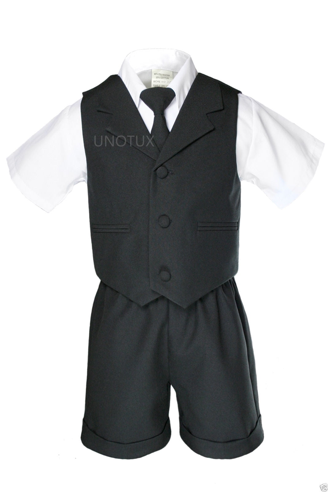 Black Boy Infant & Toddler Formal Eton Easter Vest Shorts Suit S M L XL ...