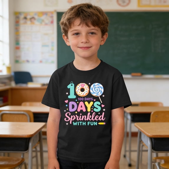 Black Boys Graphic T-Shirt | Short Sleeve Cotton Crewneck Shirt for ...