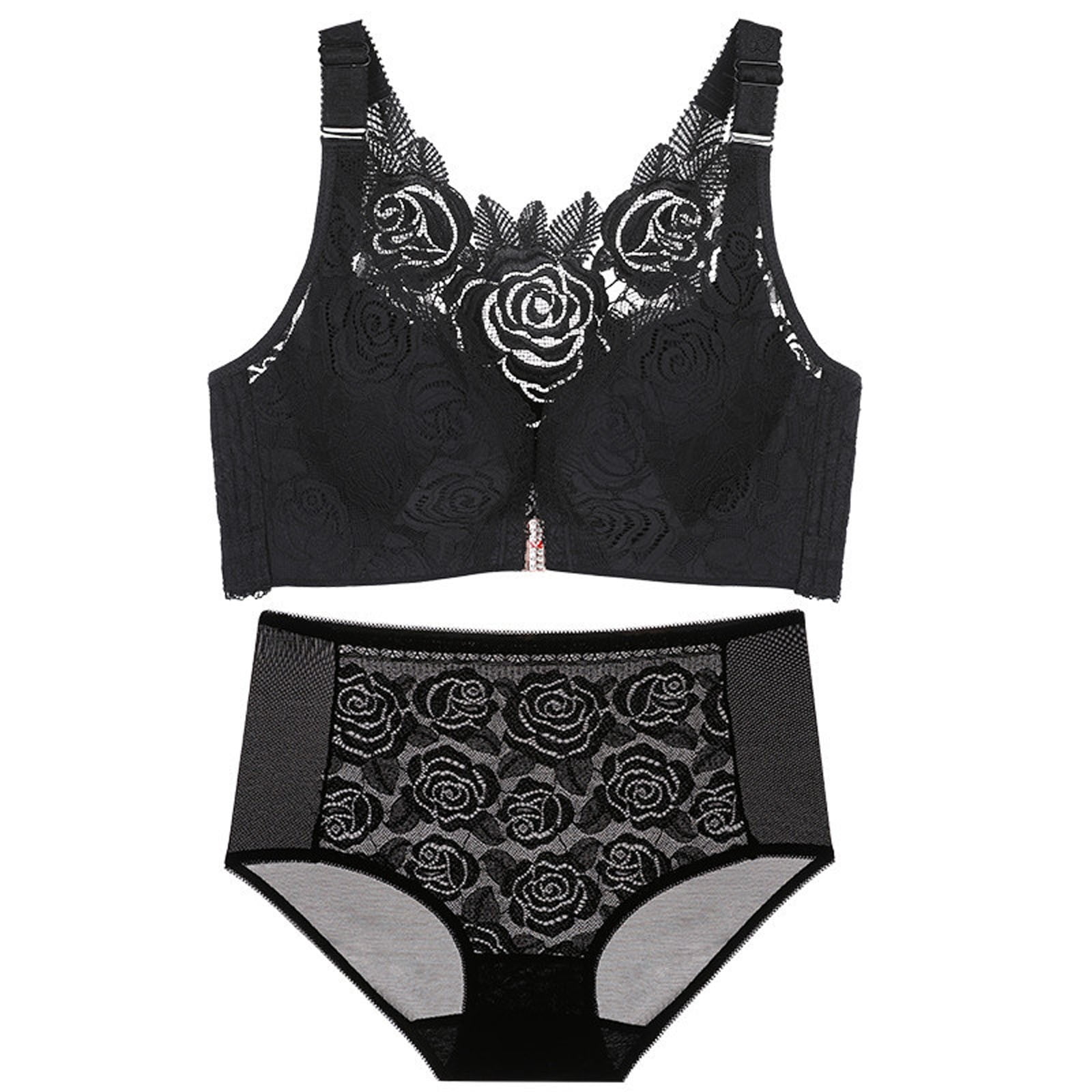 Black Bra Comfortable Large Thin Sagging Side Beauty Back Shining No ...
