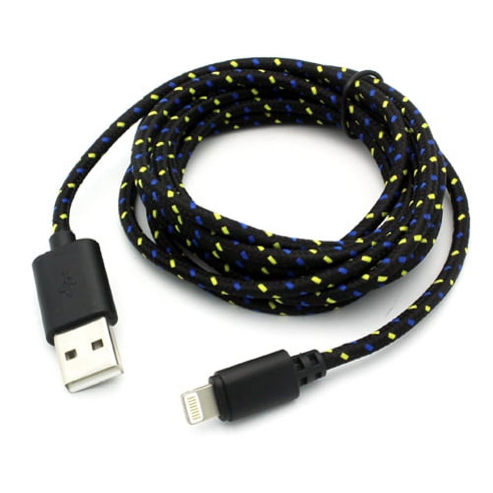 Black Braided 6ft Long USB Cable Compatible With iPod Touch 5 Nano 7th ...