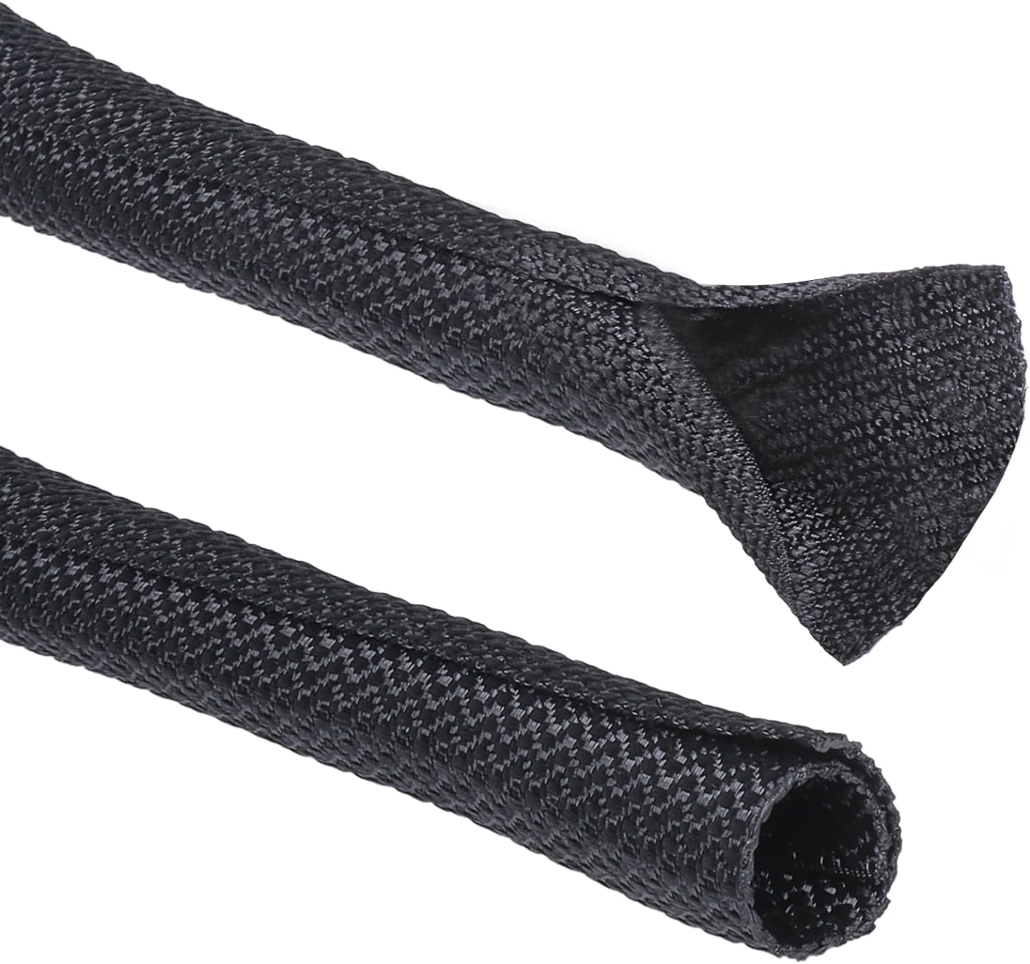 Black Braided Cable Management Sleeves Wire Loom Tubing Cord Protector ...