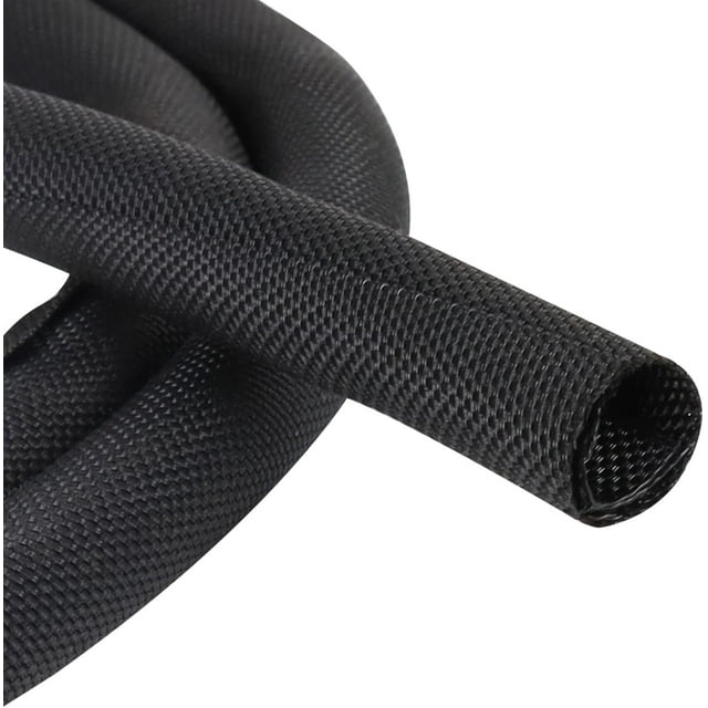 Black Braided Cable Management Sleeves Wire Loom Tubing Cord Protector ...