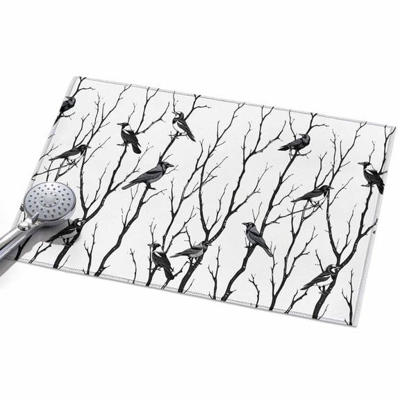Black Branches 2x3ft Non Slip Area Rug Birds Abstracts Plant Modern ...