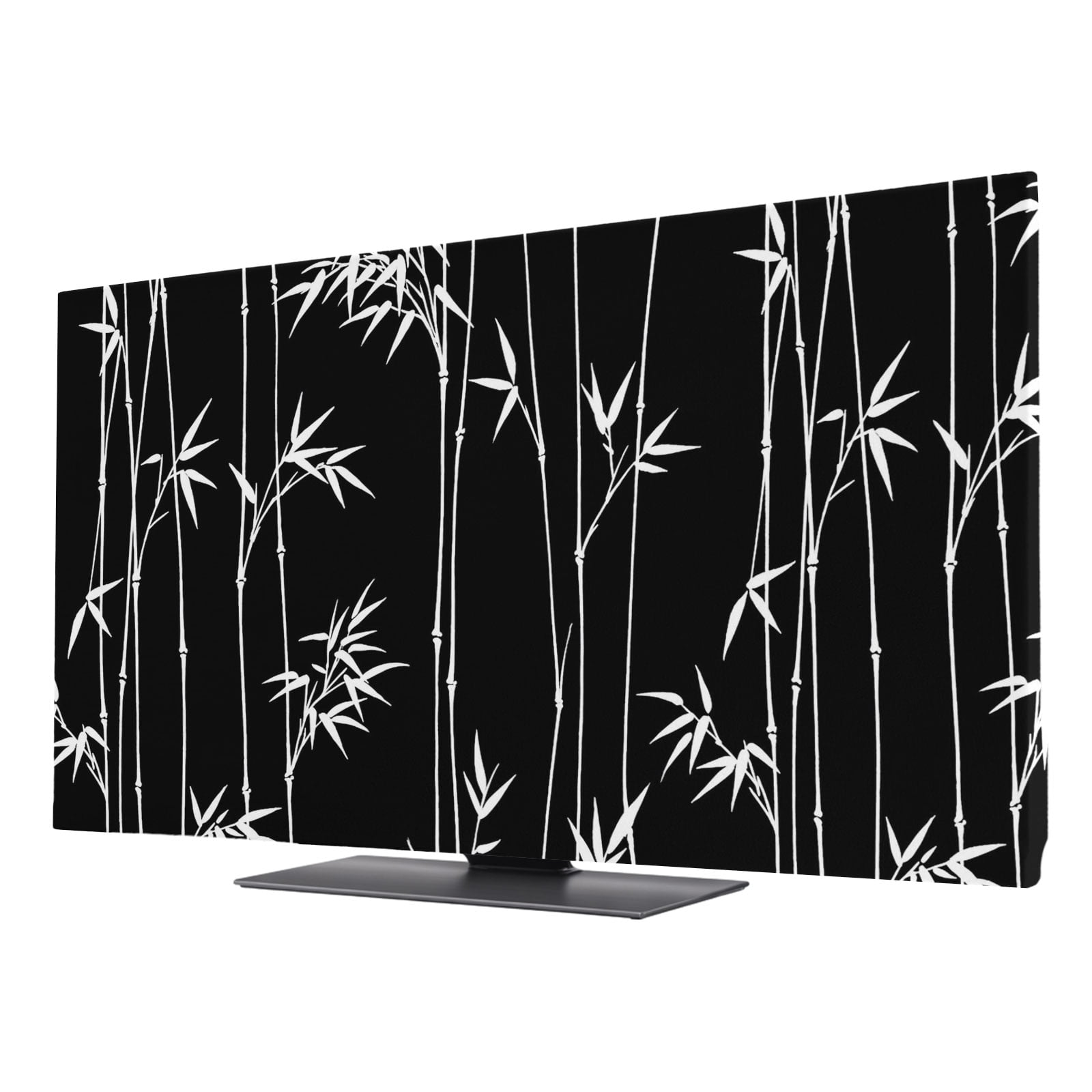 Black Branches Leaves TV Cover for 24 Inch Screen,Stretch Fabric ...