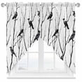 Black Branches Swag Kitchen Curtain Valances, Birds Abstracts Plant ...