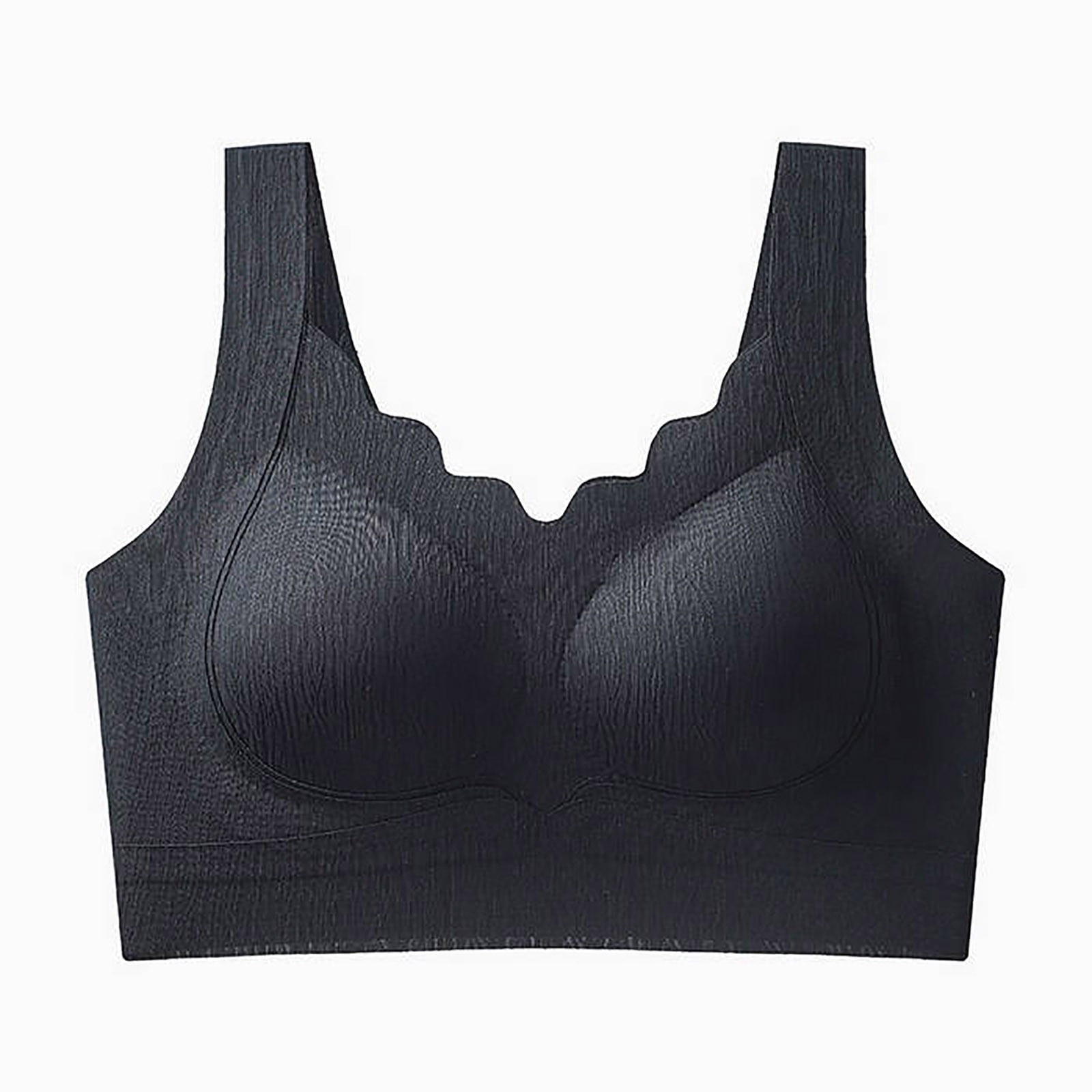 Black Bras for Ladies Spandex Thin Push Up Pushup Seamless Camisole ...