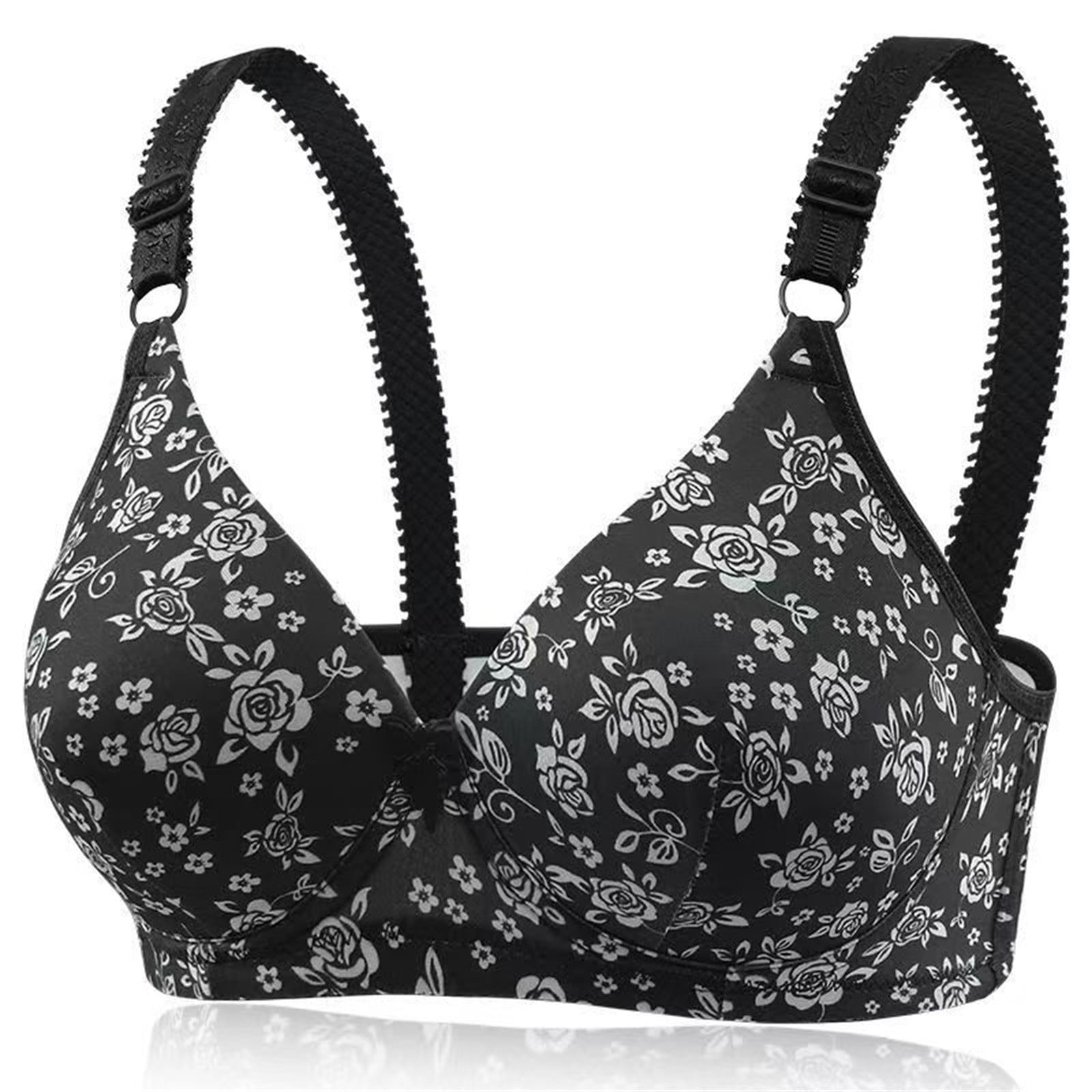 Black Bras for Women Ladies Back Lace Underwear Lady Side Buckle ...