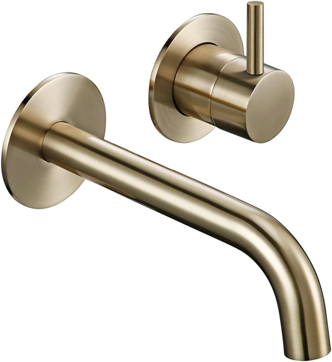 Black Brass 21Cm Spout Single Switch Two Hole Hot and Cold Mixer Hidden ...