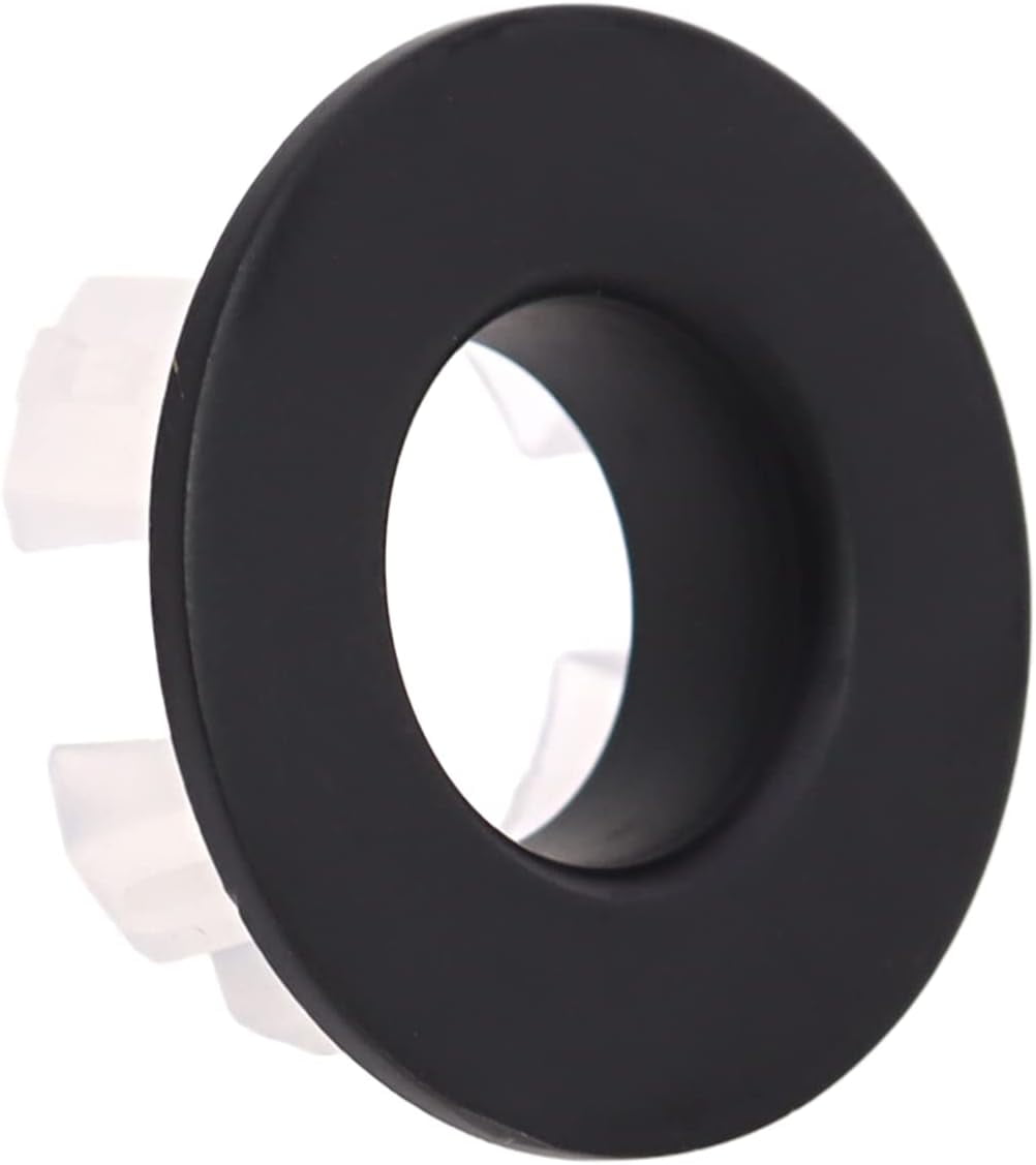 Black Brass Basin Sink Overflow Cover Insert Hole Trim Cap Ring Kitchen ...