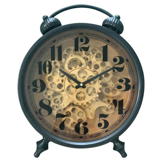 Black & Brass Gear Table Clock - Walmart.com