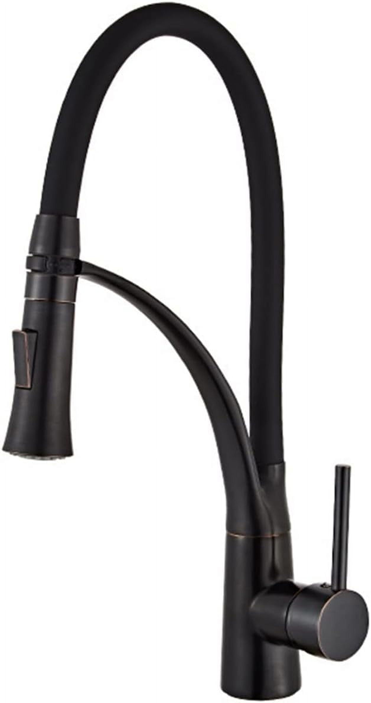 Black Brass Kitchen Faucet Pull Out Rotation Mixer Taps Hot and Cold ...