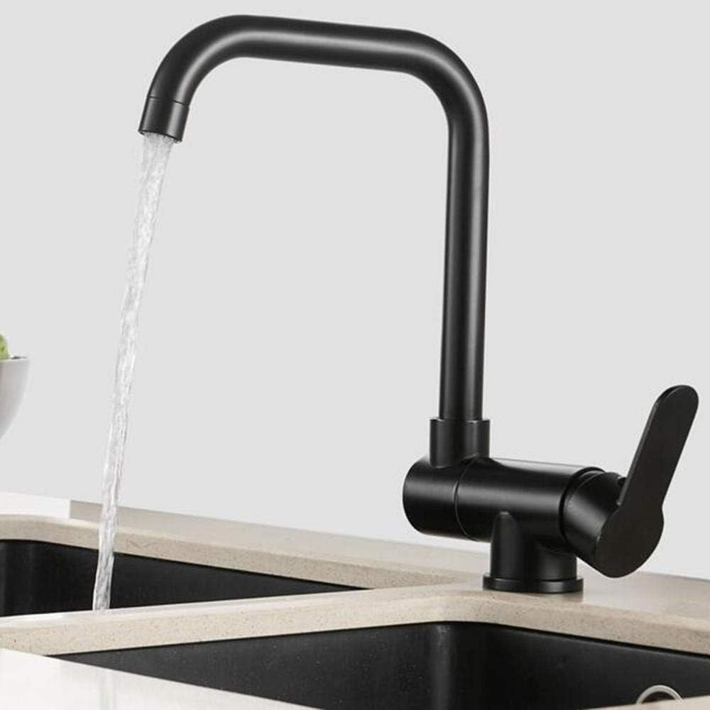 Black, Brass, Kitchen Sink Faucet, Inner Window, Folding, 360° Rotation ...