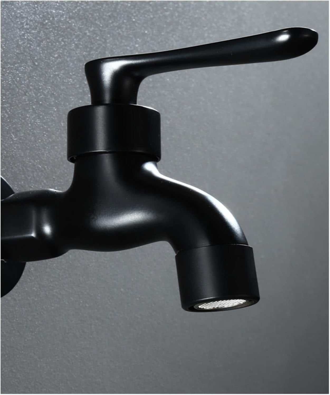 Black Brass Wall Bathroom Corner Washing Machine Faucet Exterior ...