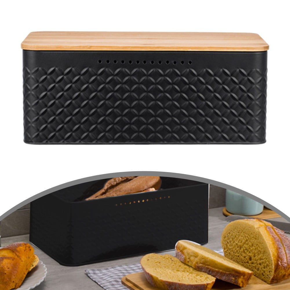 Black Bread Box, Rustic Bread Box, Vintage Bread Box For Kitchen ...