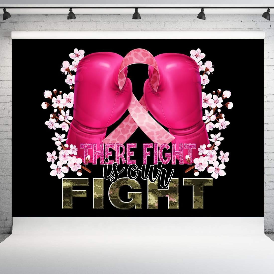 Black Breast Cancer Awareness Pretty Backdrop for Cancer Survivor Party ...