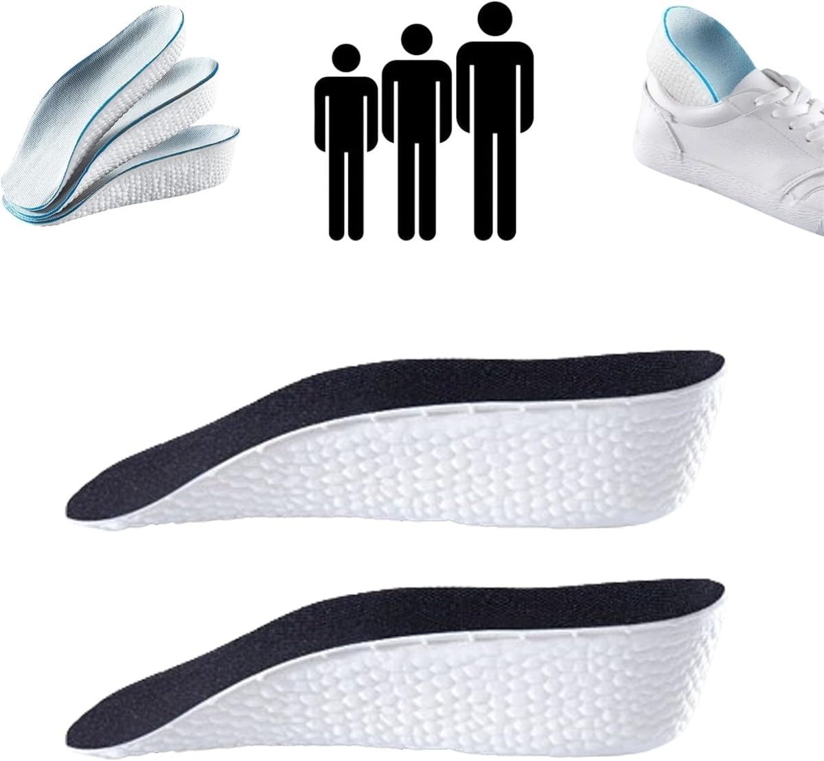 GIXUSIL 1 Pairs Black Breathable Increase Heel Inserts, Natural ...