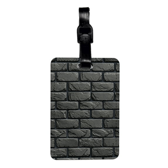 Black Brick Wall Faux Leather Travel Luggage Tag - Walmart.com