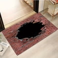 Black Brick Wall Hole Optical Illusion Floor Mat, Non-Slip, Ideal for ...