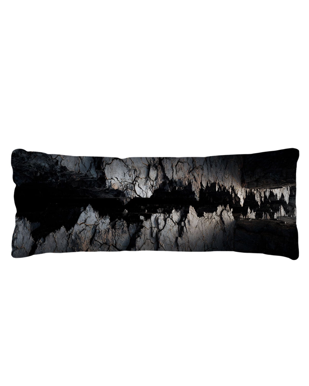 Black Broken Stone Body Pillow Cover 20 x 60 Inch Decorative Pillow ...