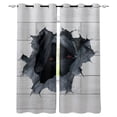 Black Broken Wall Blackout Curtains for Bedroom/Living Room, Thermal ...