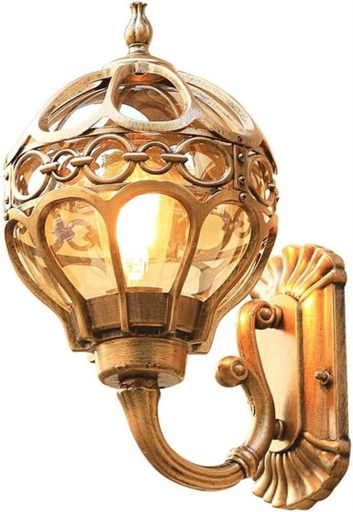 Black/Bronze Outdoor Wall Lamp Globe Glass Exterior Waterproof Wall ...