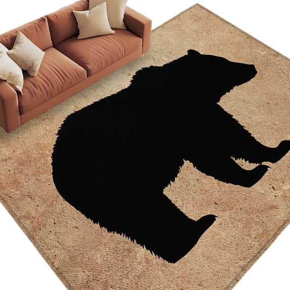 Black Brown Animals Area Rug 6x9 Washable Rug Non Slip Vintage Art ...