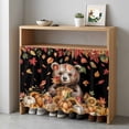 Black Brown Animals Fall Cabinet Curtain 35"Wx35"L,Dustproof Under Sink ...