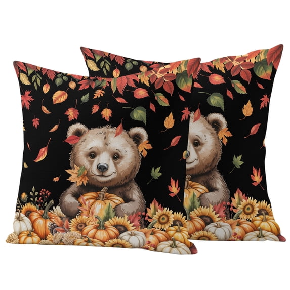 Black Brown Animals Fall Outdoor Pillow Covers 20"x20" Set of 2 ...