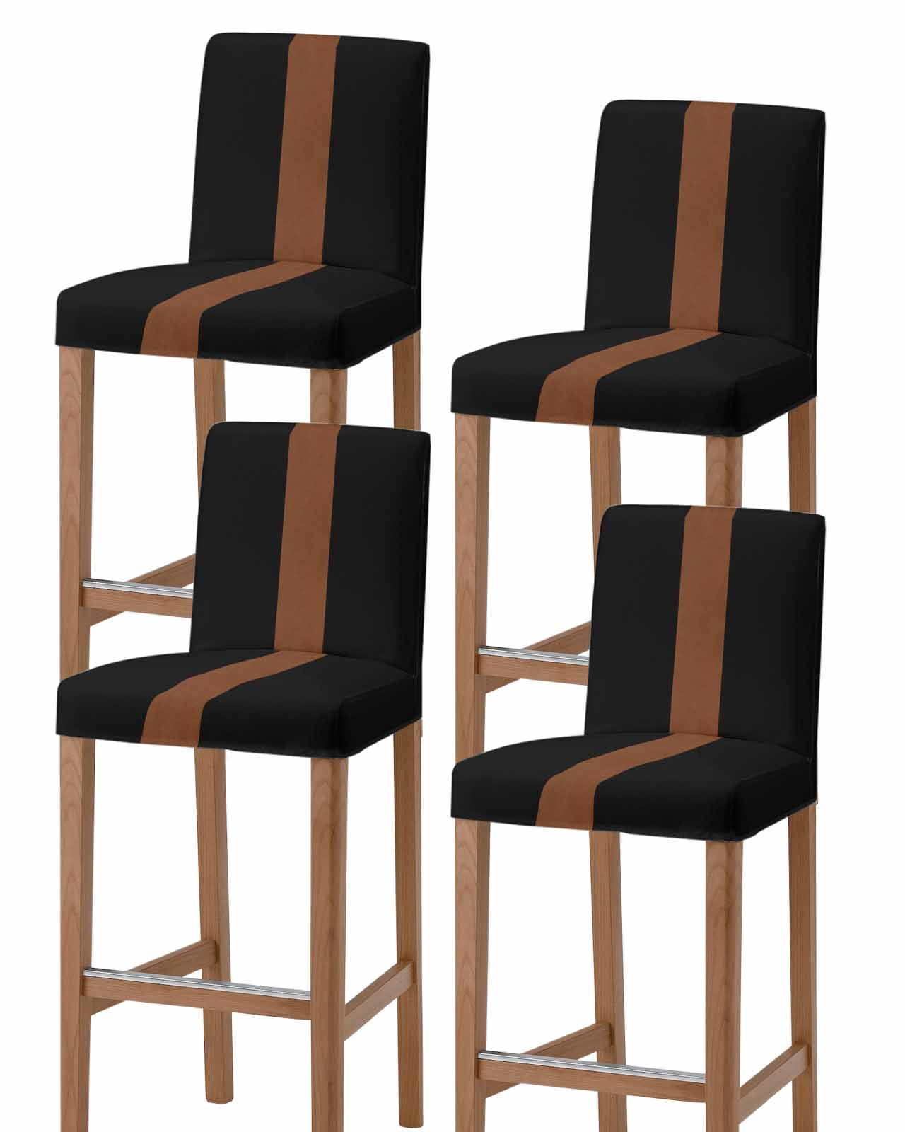 Black Brown Bar Stool Covers - Stretch Dining Chair Covers Set of 4 ...