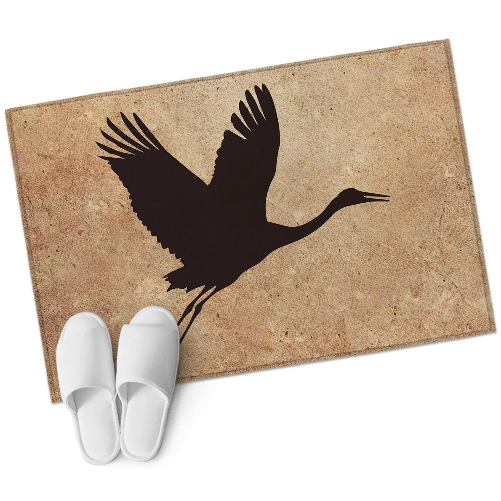 Black Brown Bird Bathroom Rug Washable 2x3 Entryway Rug Non Slip ...
